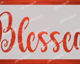 Blessed stencil | Etsy