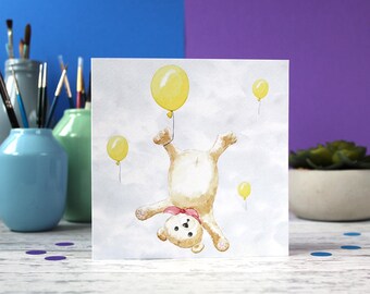 Teddy bear card | Etsy