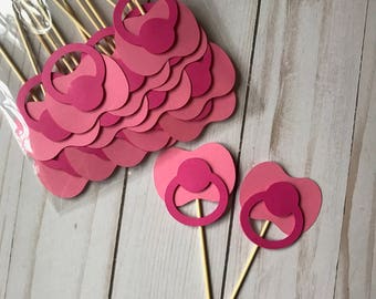 Pink pacifier | Etsy