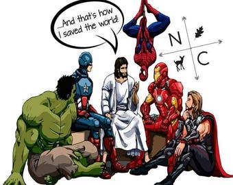 Jesus superhero | Etsy