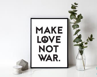 Make love not war | Etsy