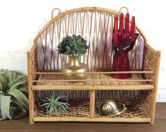 Wicker wall shelf | Etsy