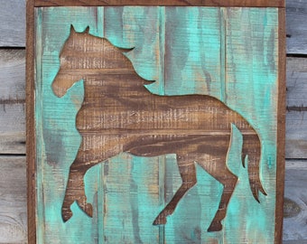 Rustic horse art | Etsy