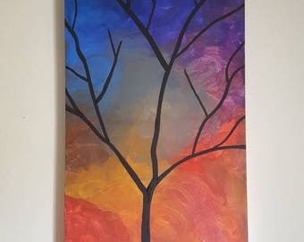 Leafless tree art | Etsy