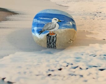 Seagulls on rocks | Etsy