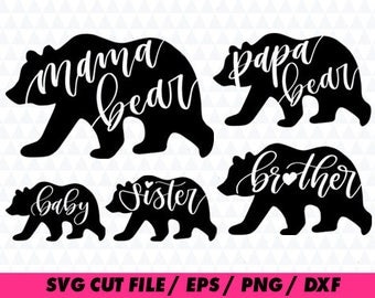 Bear family svg Mama Bear svg Papa Bear svg Baby bear svg png