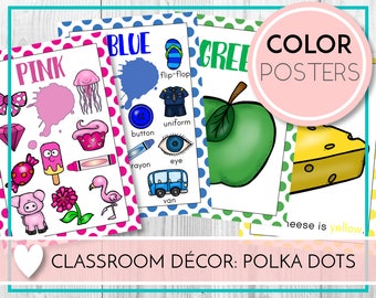 Color wall cards flashcards preschool kindergarten