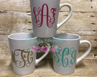 Monogram coffee mug | Etsy