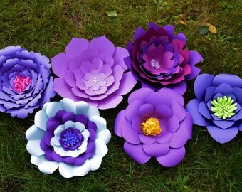 Purple paper flower | Etsy