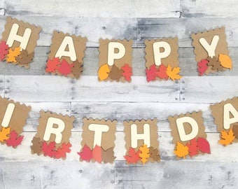 Fall birthday banner | Etsy