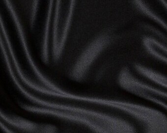 Black satin fabric | Etsy