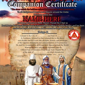 Masonic certificate | Etsy