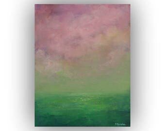 Green abstract art | Etsy