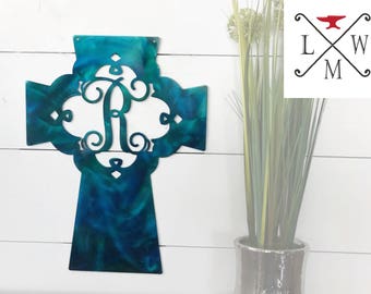 Cross with monogram | Etsy