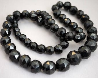 Antique jet necklace | Etsy