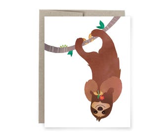 Sloth card | Etsy
