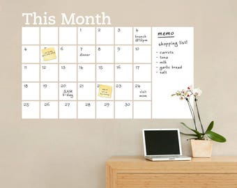 Chalkboard Wall Calendar with Memo Vinyl Wall Decal