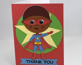 Superhero Thank You Cards 4 x 5.25 Folded