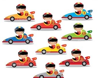 Racing car clipart | Etsy