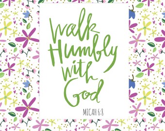 Walk humbly with god | Etsy