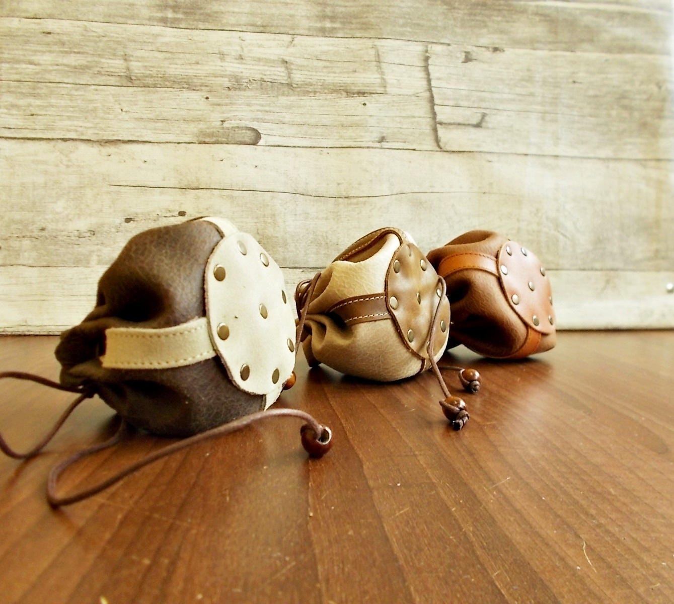 Coin Purse Jewelry bag Rustic Drawstring pouch Distressed