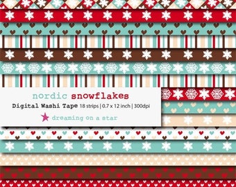 Digital Christmas Borders Clip art Red Green Blue. Small