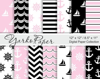 Nautical Digital Paper Sailor Nautical patterns