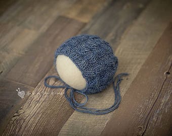 Aaron Bonnet PDF PATTERN newborn knit bonnet hat photo