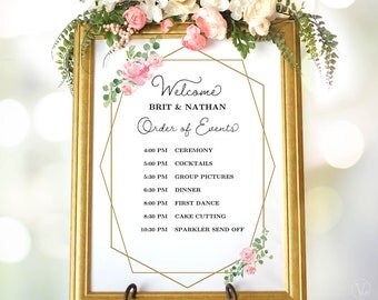 Wedding schedule sign | Etsy