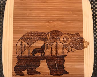 Wood burned bear | Etsy