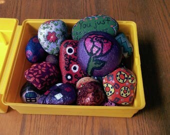 Painted rock art | Etsy
