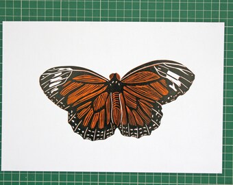 Butterfly linocut | Etsy
