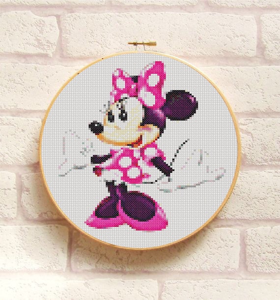 MINNIE MOUSE Cross Stitch Pattern PDF Embroidery Chart Cute
