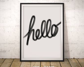Hello print | Etsy
