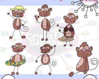 Monkey clip art | Etsy