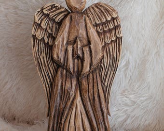 Wood carved angels | Etsy