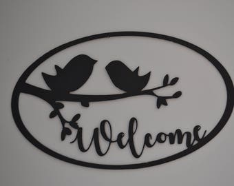 Birds welcome sign | Etsy