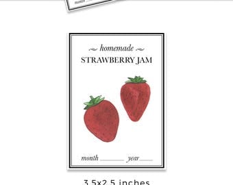 Strawberry jam label | Etsy