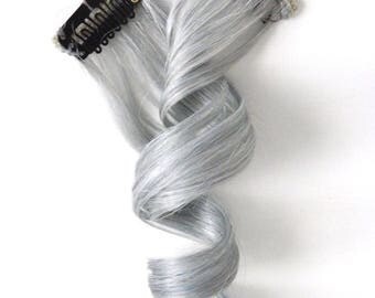 Grey hair extension | Etsy