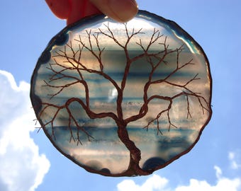 Wire tree suncatcher | Etsy