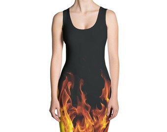 Flame print dress | Etsy