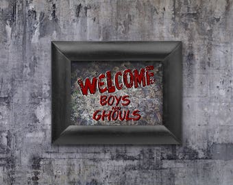 Scary welcome sign | Etsy