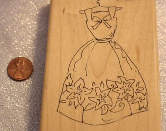 Dress rubber stamp | Etsy