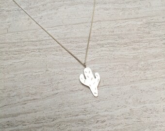 Sterling Silver Cactus Pendant Cactus and Sun Bronze Sun