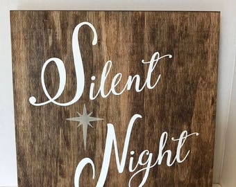 Silent night sign | Etsy