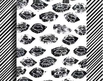 Linocut pattern | Etsy