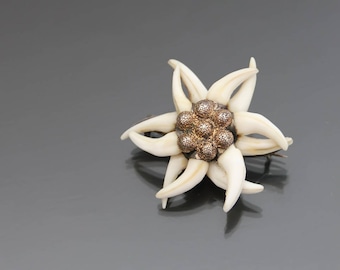 Edelweiss brooch | Etsy