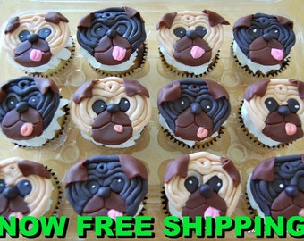 Pug cake topper | Etsy