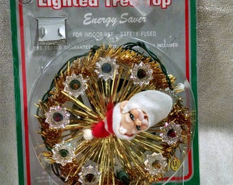 Santa tree topper | Etsy