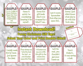 Funny christmas tags | Etsy